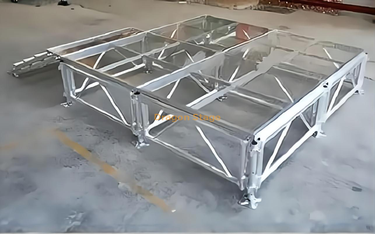 Acrylic Tempered Transparent Glass Stage And Glass Stairs for Wedding ...
