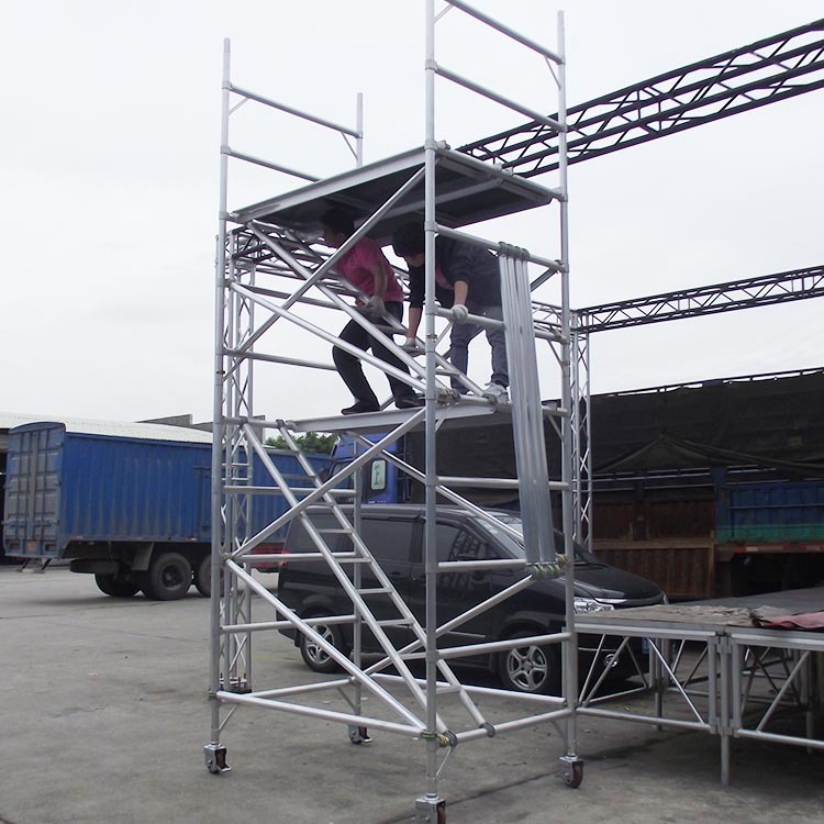 1.35x2x2.91m Aluminum Outdoor Portable Double Scaffold with Incline ...