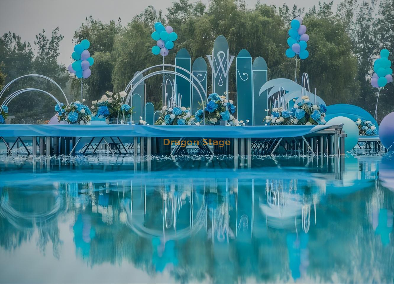 Swimming Pool Wedding Stage Glass Transparent Aluminum Stage for ...