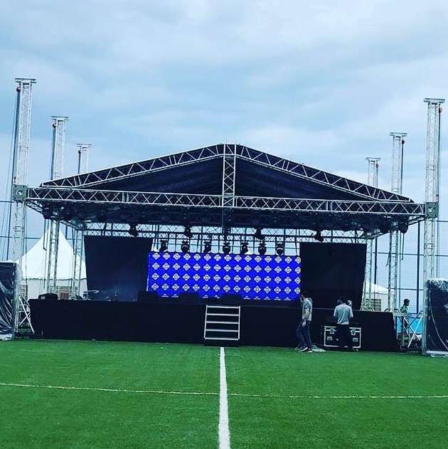 Aluminum Curved Triangle Roof Stage Truss System 6x5x6m from China ...