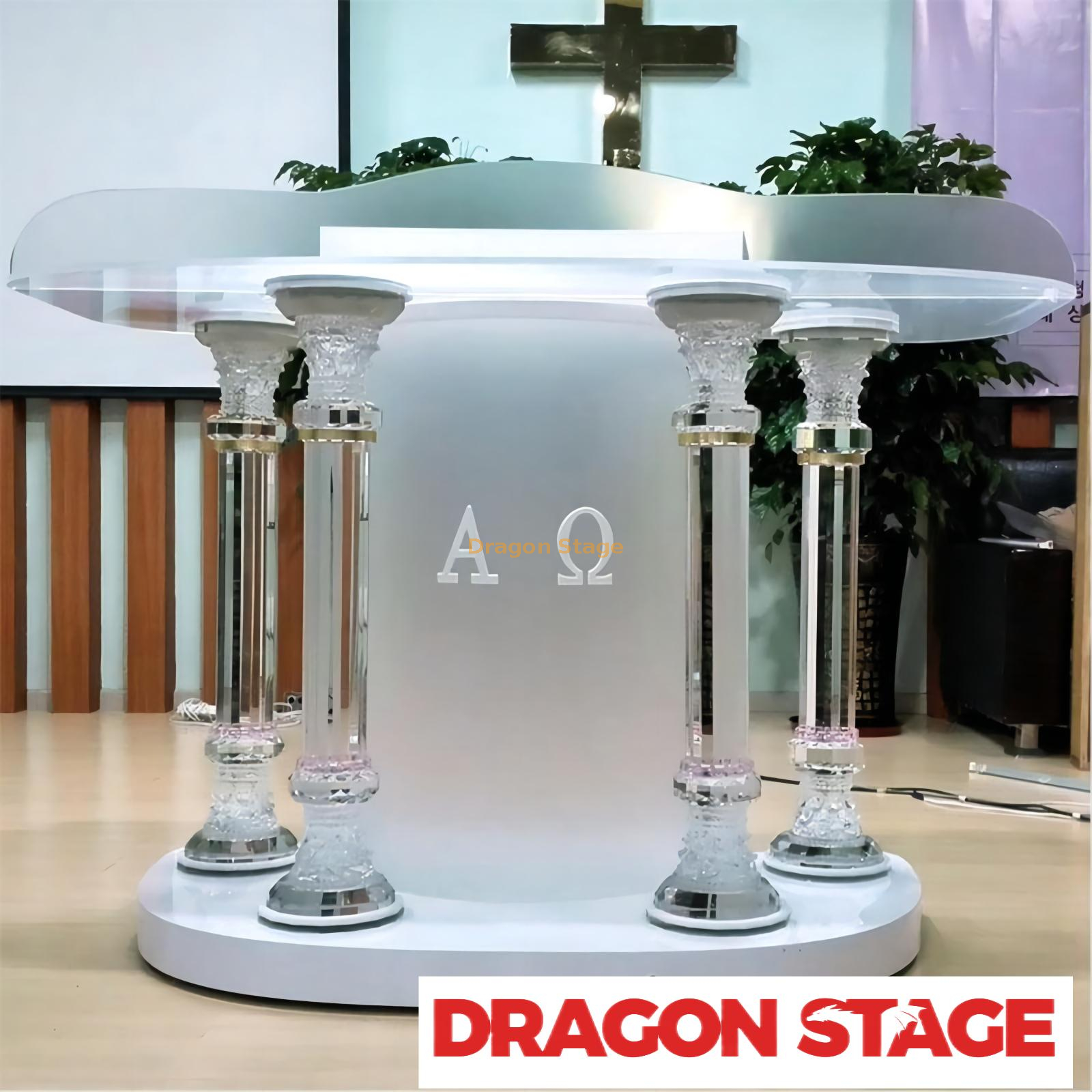 Glass Speech Table Stand Simple Church Pulpit Design from China ...