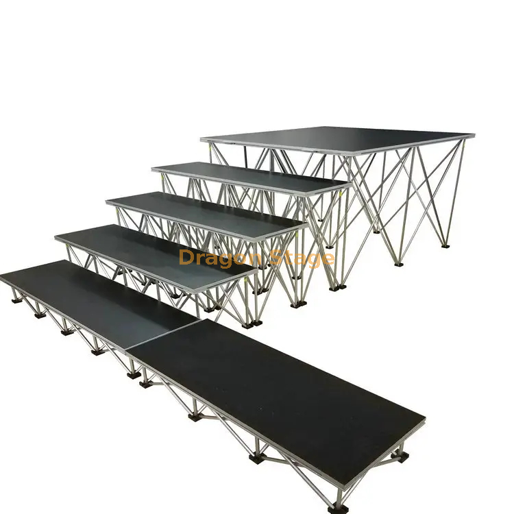Portable Aluminum Folding Stage Platform Assembly Easy Stage Platform ...
