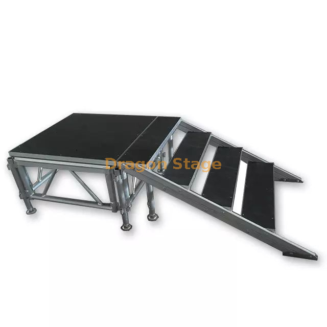 Aluminum Stage Adjustable Stairs with Handrails from China manufacturer ...