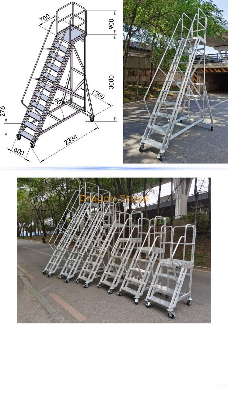 600mm Wide Aluminum Lightweight Mobile Working Platform Staging with ...
