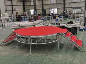 Aluminum Portable Modular Red Plywood Arena Round Stage 6m Diameter ...