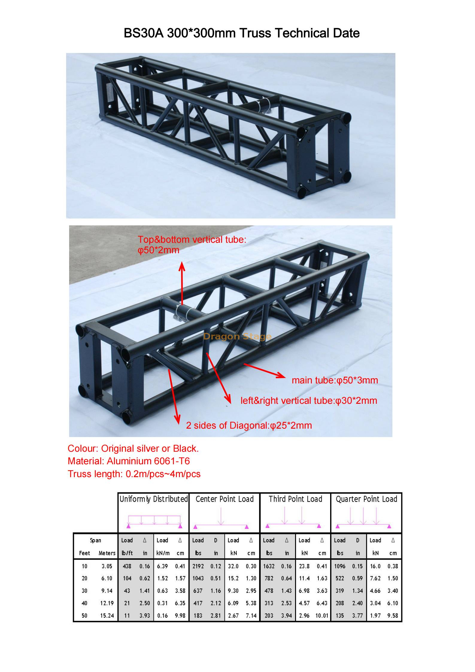 Light-duty Truss 12'' X 12'' Plated Aluminum Square Box Thomas Truss ...