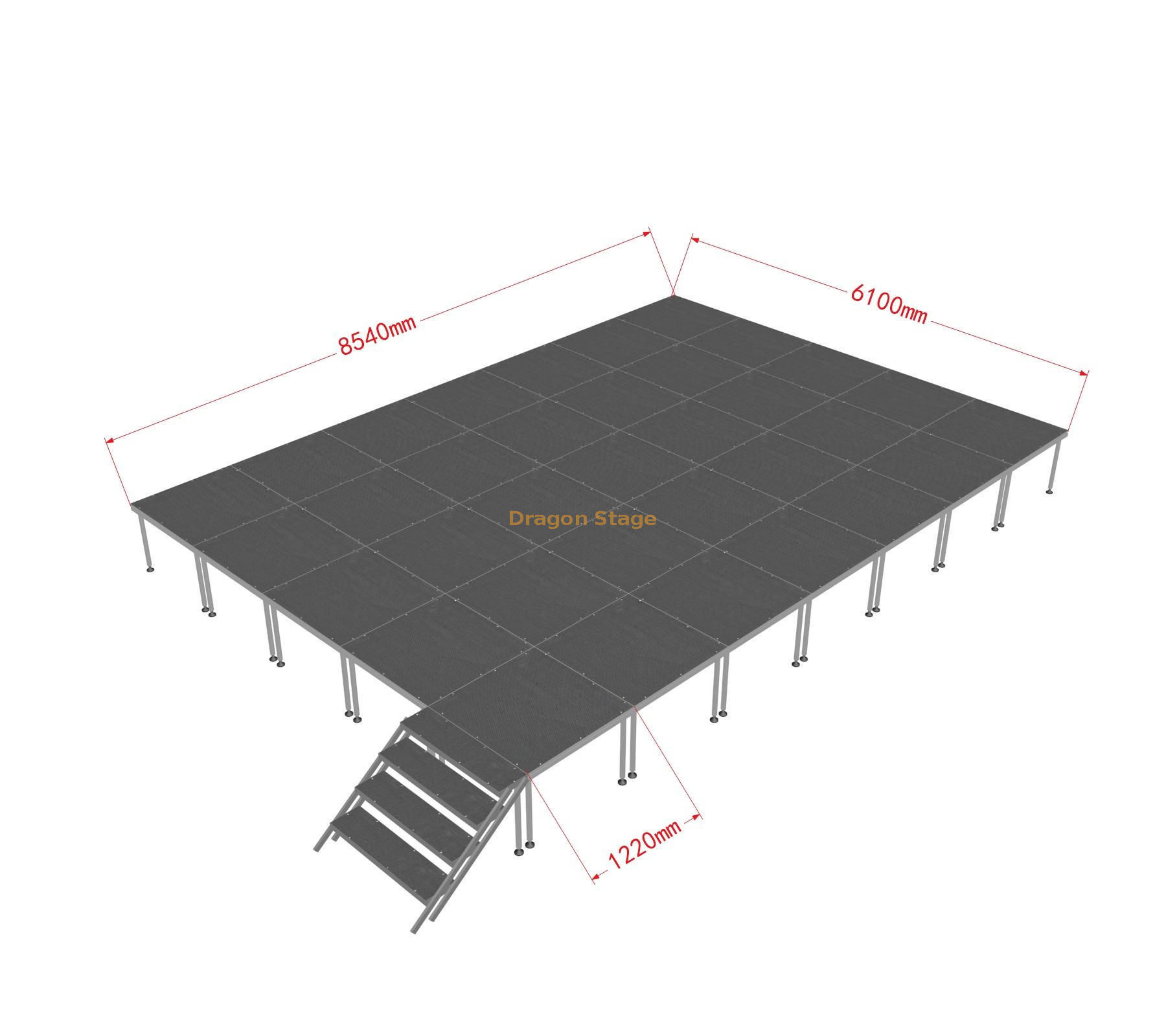 Concert Portable Adjustable Mobile Modular Stage Platform 8.54x6.1m ...