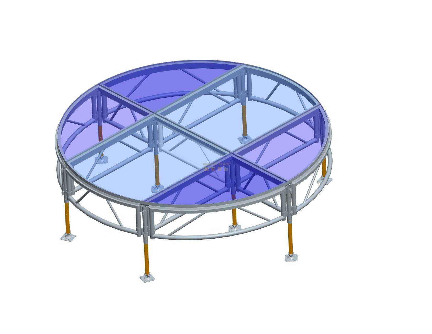 Modular red wooden arena Round Stage from China manufacturer - DRAGON STAGE