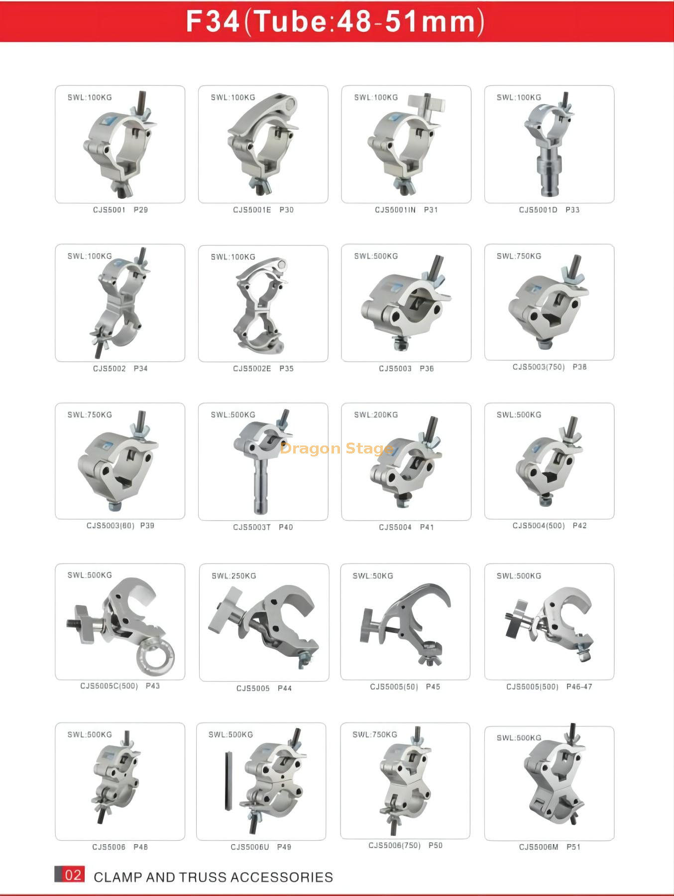 Mini 360 50mm 100kg lighting Clamp hook couple aluminum clamp stage ...