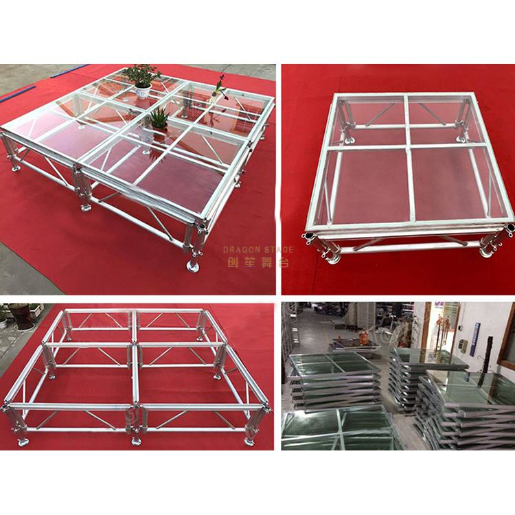 Portable Stage Acrylic Floor Acrylic Stage 7.5x7.5m Height 0.4-0.8m ...