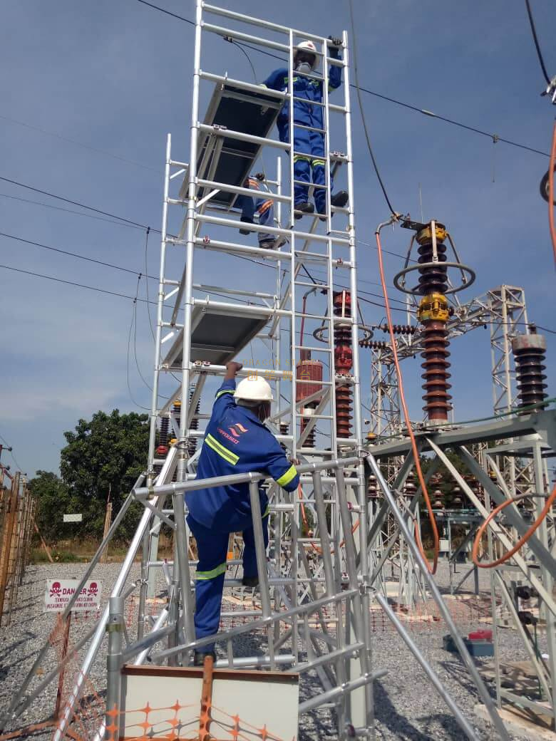 Construction Tower Double scaffolding with 45degree ladder from China ...