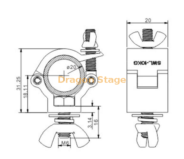 Lightweight Coupler Aluminum Clamp Light Mini 360 F14 Material:6061 SWL ...