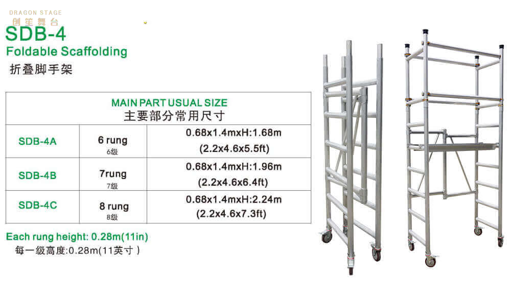 Ladder Moving Rolling Folding Scaffold from China manufacturer - DRAGON ...
