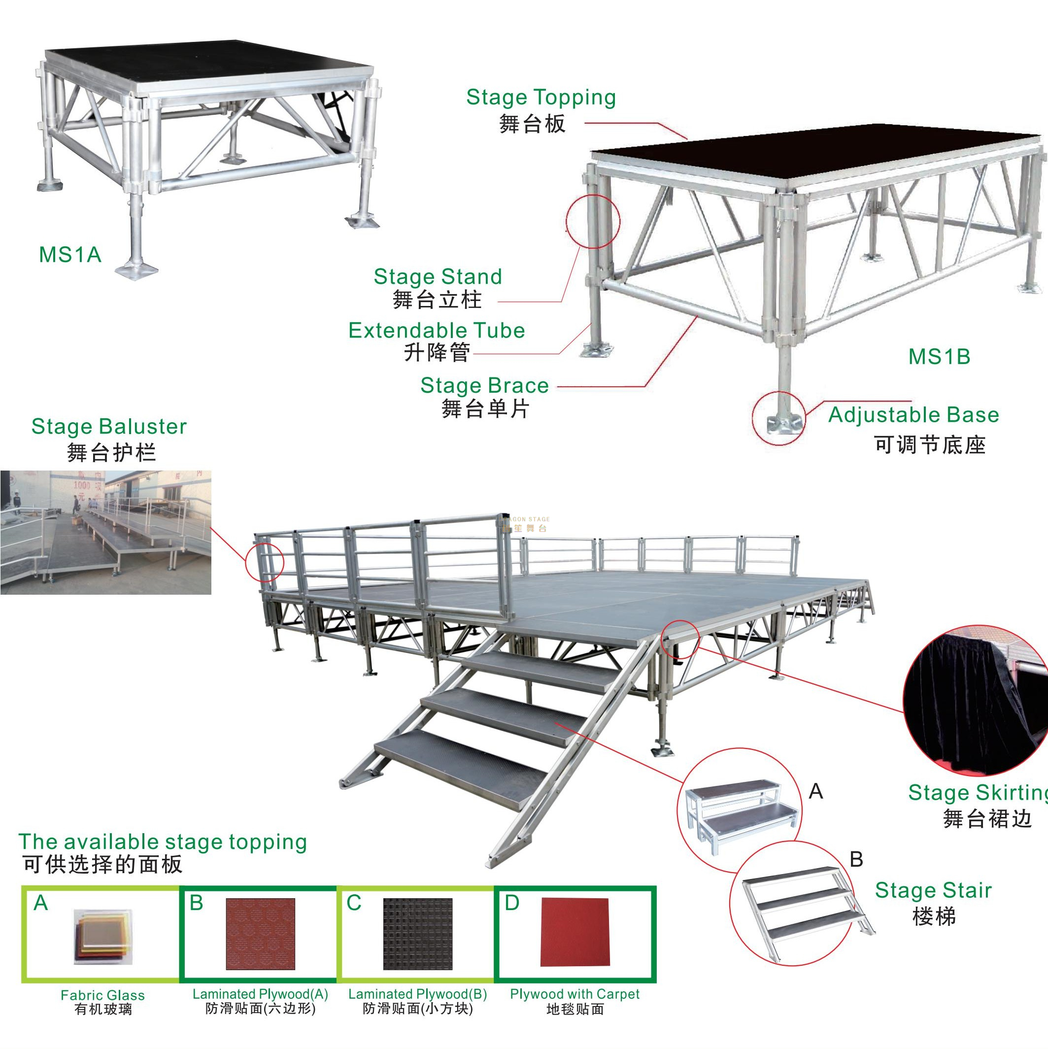 Aluminum Portable Outdoor Stage for Event Stage Equipment 9x6m from ...