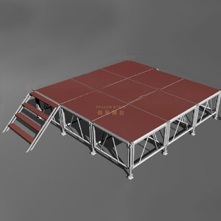 Small Aluminum Lightweight Square Stage 9 Sqm Stage Height : 0.4-0.8m ...